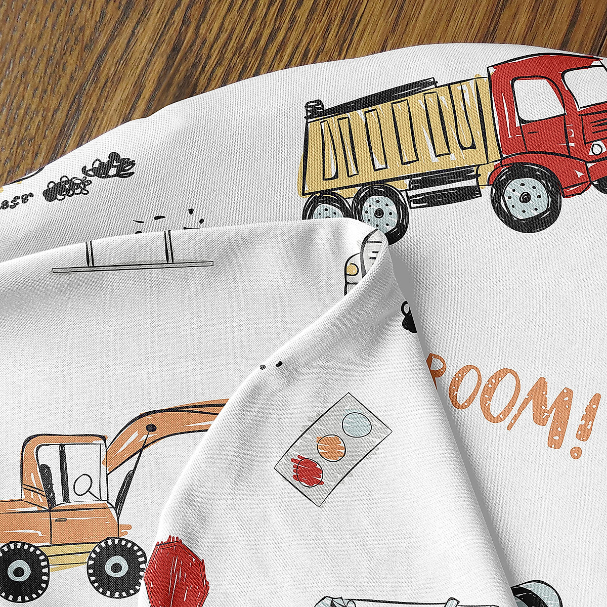 Sweet Jojo Designs Construction Truck Baby Boy Cocoon and Beanie Hat Set Jersey Stretch Knit Sleeping Bag Infant Newborn Nursery Sleep Wrap Sack - Grey Yellow Orange Red and Blue Transportation