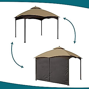 Gazebo Universal Replacement Privacy Curtain - Wonwon Privacy Panel Canopy Side Wall with Zipper for 10' x 12' Outdoor Gazebo (Brown)