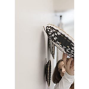 Outer Woods Boho Wall Decor Wicker Baskets | Decorative African Woven Rattan Seagrass Hanging Basket for Home | Small and Large Boho Home Round Flat Art Plates Set of 3 | Unique Handmade Boho Basket