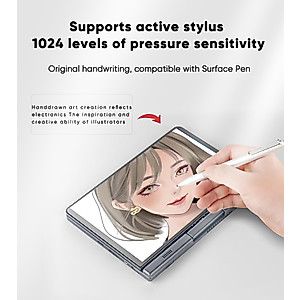 Tuofudun Mini Lapotop Windows 11, 8 inch IPS Touch Screen, Intel N100, 12GB LPDDR5 4800MHz, 2TB SSD, WiFi6, Handheld Notebook & Tablet PC 2 in 1