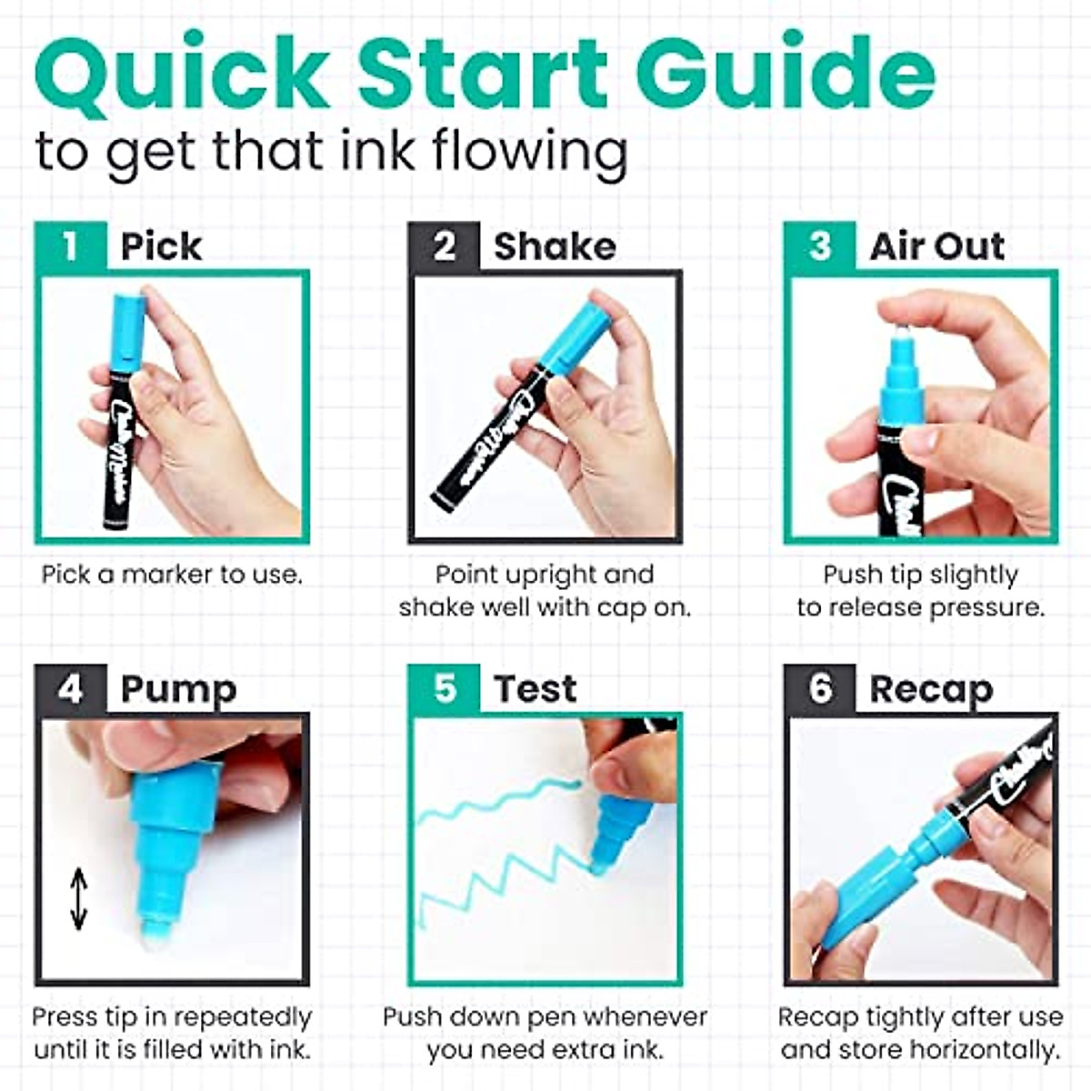 Chalkola Liquid Chalk Markers Erasable (10 Pack) w/ Gold & Silver - Washable Paint Chalk Pens for Chalkboard Signs, Blackboard, Car Window, Bistro, Glass, Board - Neon Wet Wipe 6mm Reversible Bold Tip