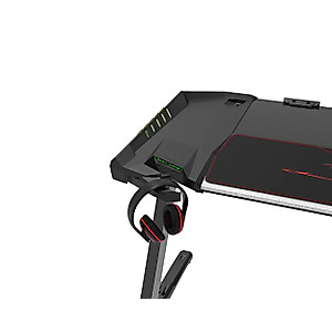 EUREKA ERGONOMIC Gaming Desk with led Lights, Multi-Functional Gaming Computer Table with Retractable Cup Holder Headset Hook for Men Boyfriend Female Gift，50 inch