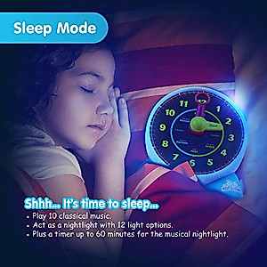 BEST LEARNING Learning Clock - Educational Talking Learn to Tell Time Teaching Light-Up Toy with Quiz and Music Sleep Mode - Toddlers & Kids Ages 3, 4, 5, 6 Years Old Boy and Girl Gift Present