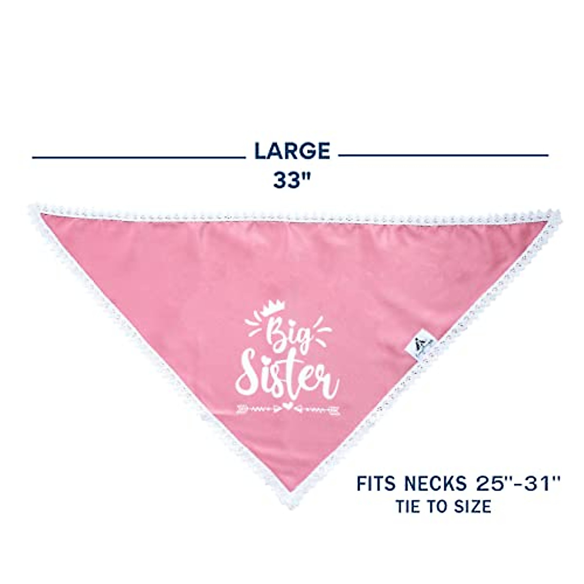 Everything Tailed Big Sister Dog Bandana for Pregnancy Announcement, Handkerchief and/or Scarf Accessory for Dog, Warm Pink Color, Fits Medium to Large Dogs, Gender Reveal Prop for Expecting Mothers