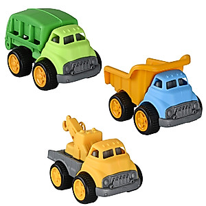 Playkidz Construction Trucks Bulk Pack of [9] Go Cunstruction for Boys & Girls Assorted Vehicles for Home, School, Party, Toddler Birthday & More Recommended Ages 3+