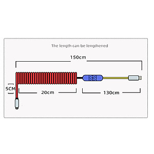 MICOMAKA Custom Double-Sleeved Mechanical Keyboard Cable, Handmade Coiled USB C Cable Artisan Braided Cables for Mechanical Gaming Keyboard Coiled Cable - Custom Keyboard Cable (Carbon)