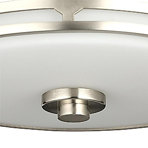 Home Decorators Collection 14 in. Brushed Nickel LED Flushmount