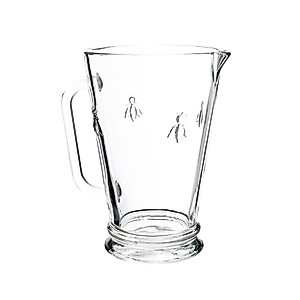 La Rochere Napoleon Bee Glass Pitcher – 34.0 oz, Decorative Glassware w/ The French Bee Embossed Design, Fine French Glassware, Drinking Pitcher, Glass Water Pitcher, Dishwasher Safe Iced Tea Pitcher