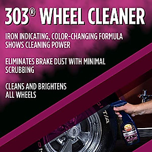303 Heavy Duty Wheel Cleaner - Eliminates Dirt and Brake Dust - All Wheel Safe - Iron Indicating Formula - Non Corrosive Formula, 15.5 fl. oz. (30597CSR) Packaging May Vary