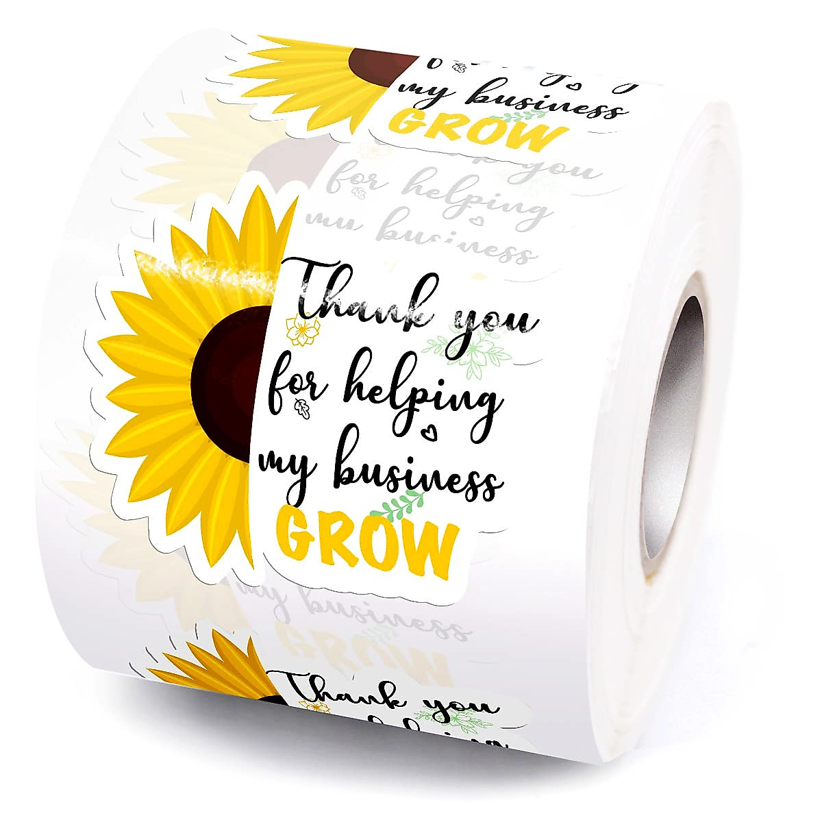 Wailozco Thank You for Helping Sunflower Stickers,Thank You Stickers,Handmade Stickers,Small Shop Stickers,Envelopes Stickers for Small Business, Online Retailers,Handmade Goods,500 Labels Per Roll