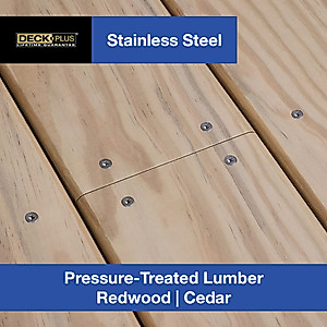 Deck Plus 48463 Wood Screws #8 x 2", Stainless Steel, 1lb Box