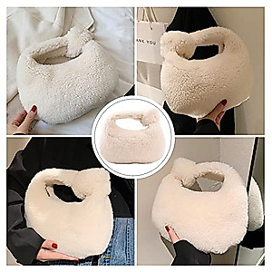 VALICLUD Dumpling Bag Plush Fashion Sundries Bag Dumpling Bag for girl Plush Handbag Dumpling Handbag Plush
