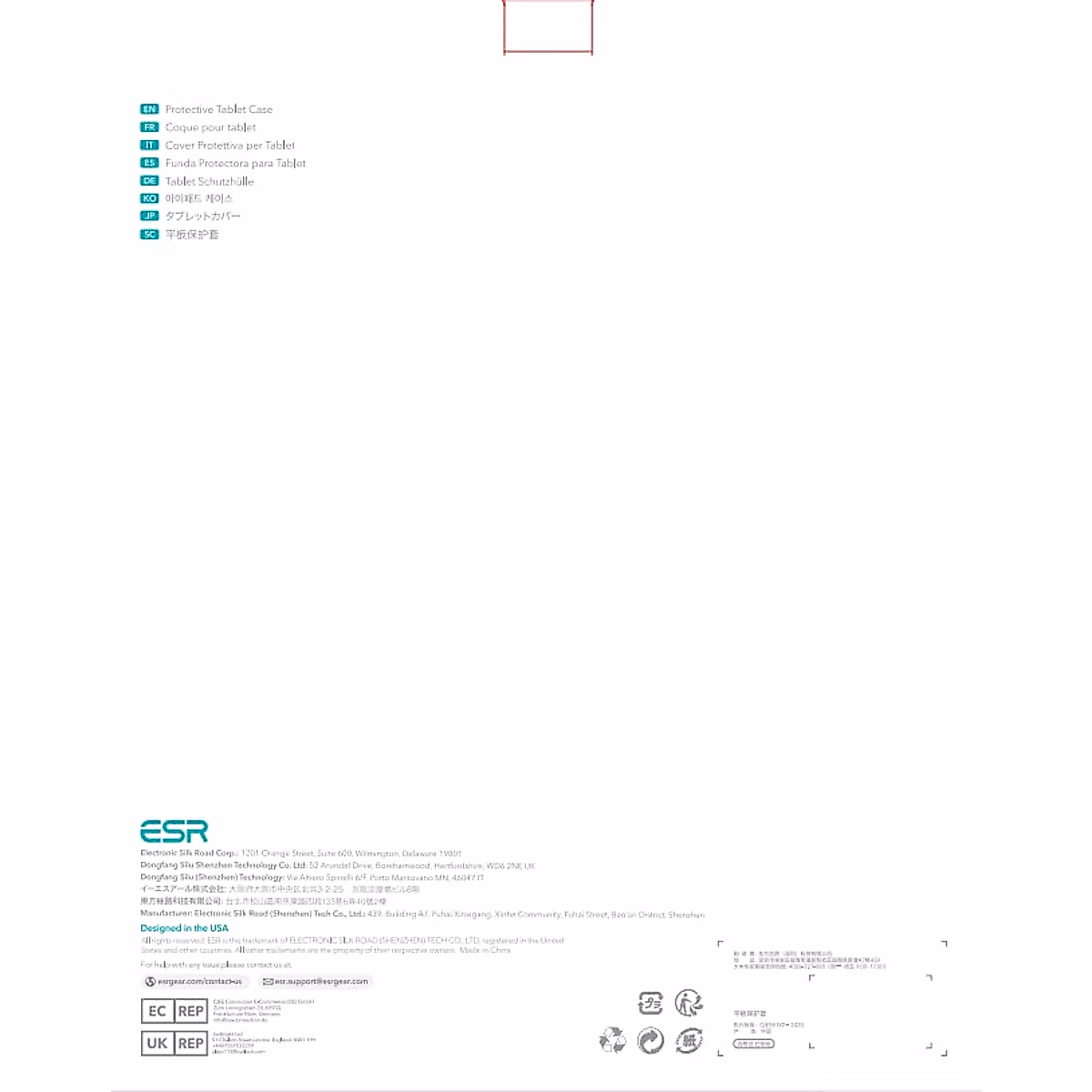 ESR for iPad Pro 12.9 Case, 12.9 inch iPad Pro case (2022/2021, 6th/5th Generation), Thin and Lightweight, Yellowing Resistant, Hard Back, Supports Pencil 2, Classic Series, Clear Black