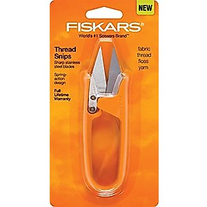Fiskars Thread Snip Scissors, Gray Orange