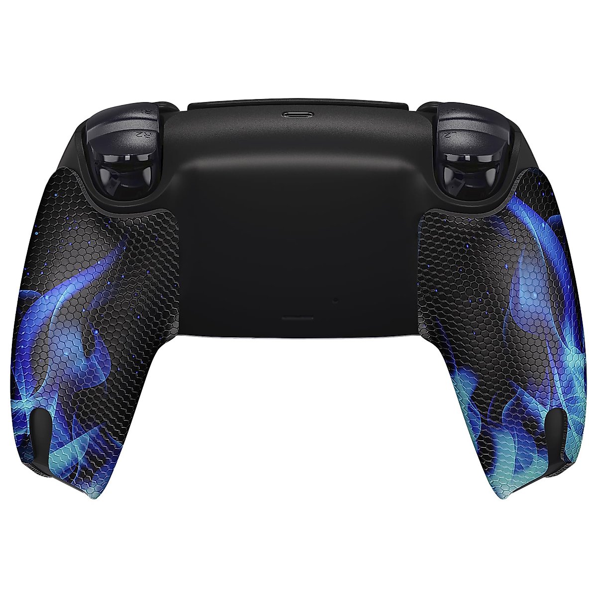 eXtremeRate PlayVital Anti-Skid Sweat-Absorbent Controller Grip for ps5 Controller, Professional Textured Soft Rubber Pads Handle Grips for ps5 Controller - Blue Flame