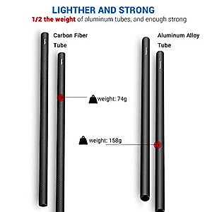SmallRig 15mm Carbon Fiber Rods (12 Inch) for 15mm Rods Clamps Camera Rail Support System, Follow Focus, Matte Box, Shoulder Pad, Lens Support - 851