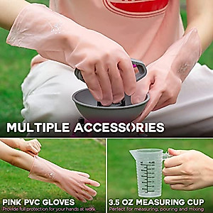 Pump Sprayer Set 1.35 Gallon, ThinkLearn Pressure Sprayer in Lawn & Garden, with Gloves, Measuring Cup and Spare Parts, Portable Hand Sprayer for Yard, Plant Water and Cleaning, 5L Pink