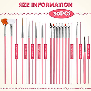 30 Pcs Cake Decorating Brushes Cake Painting Brushes Food Paint Brush Multiple Function Fondant Brush Cookie Brushes DIY Tools Set Cake Decorating Painting Tool Icing Pastry Brushes for Baking (Pink)