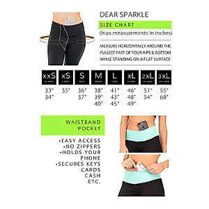 DEAR SPARKLE Bootcut Fold Over Leggings for Women | Slim Look Bootleg Yoga Pants w Pocket + Plus Size (C5 F) (Black, Small)