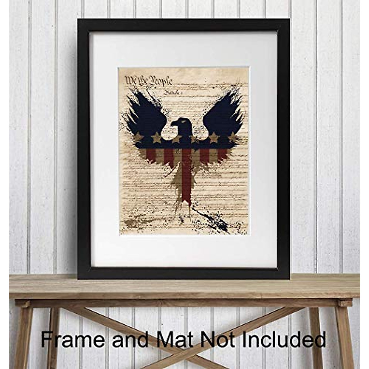 American Pride Dictionary Wall Art - 8X10 US Constitution Poster for Office or Home Decor - Patriotic Gift for Americana Fans - Vintage Decoration - Memorial, Veterans Day or 4th of July Print