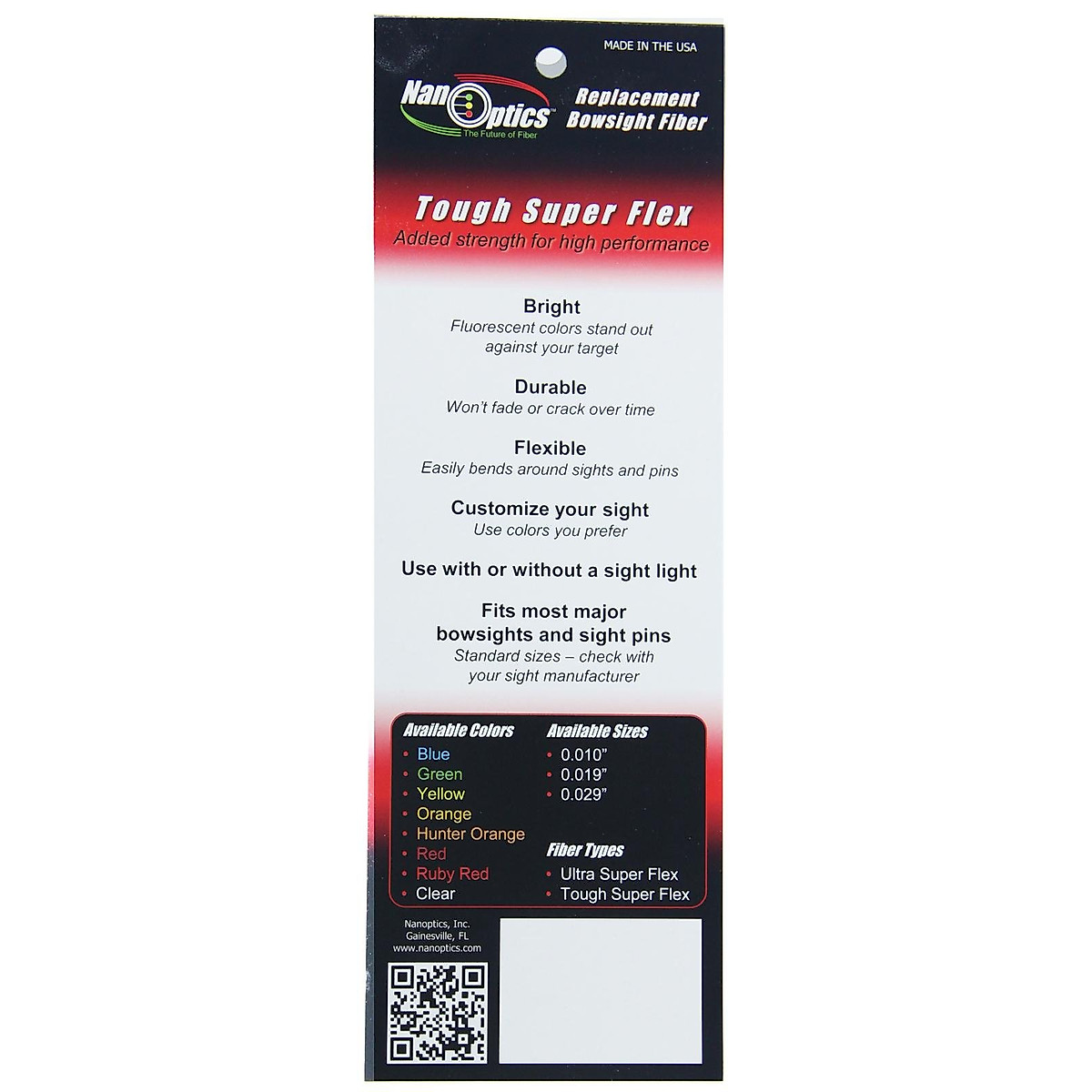 Nanoptics Tough Super Flex Replacement Bowsight Fiber 40" - 0.019" Green