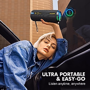 W-KING Bluetooth Speakers, IP67 Waterproof Outdoor Portable Wireless Speaker Loud, Customized EQ APP/Deep Bass, 40W HD 360° Stereo Sound with V5.3/DSP/TF/AUX, Party Lights for Halloween, Shower, Home