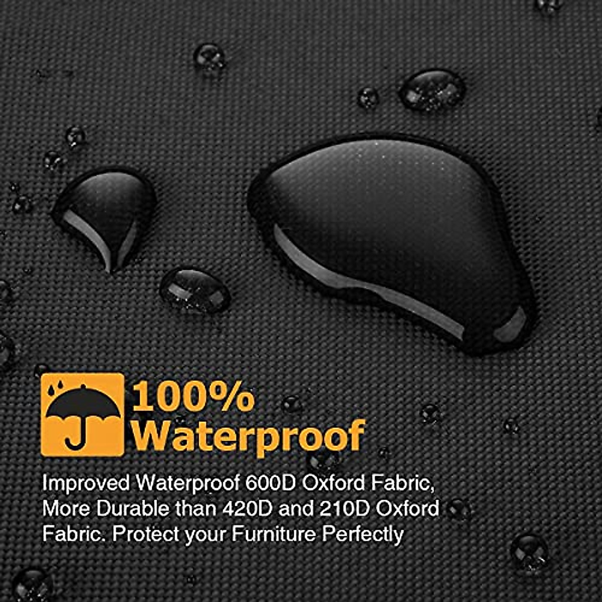 TENOVER Patio Furniture Covers,71" x 47" x 29" Larger Patio Rectangular Outdoor Covers of 600D Oxford Fabric with 4 Windproof Buckles Waterproof, Rain-Snow Proof Anti-UV