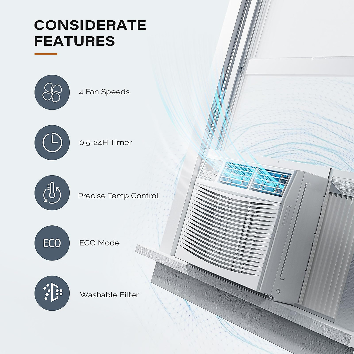 ROVSUN 12000 BTU Window Air Conditioner with Heat, Window AC Unit & Heater Combo with APP & Voice Smart Control, Timer Function & Easy Installation Kit, Work with Alexa/Google Assistant, 208/230V