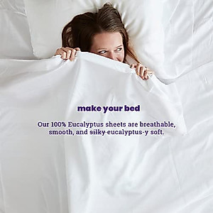 Sheets & Giggles 100% Eucalyptus Lyocell Sheet Set - All-Season, Responsibly Made, Naturally Cooling, Super Soft, Moisture-WicQueen, Temperature Balancing, Vegan – Queen, Pearl