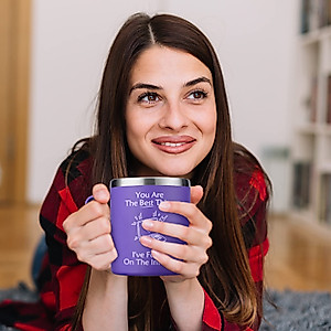 NOWWISH Valentines Day Gift for Her, Wife, Girlfriend - Best Thing I Found on the Internet 14oz Mug - Funny Presents for Anniversary, Birthday, Mothers Day, Christmas - Purple