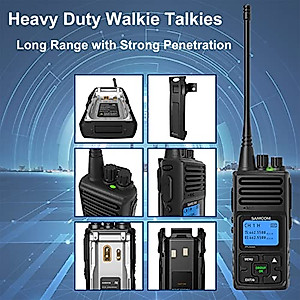 Two Way Radio Long Range Rechargeable,SAMCOM 2 Way Radio Walkie Talkies for Adults,5 Watts Programmable Business Rechargeable UHF Radios with Earpiece/VOX/Group Call,2 Packs
