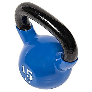BalanceFrom All-Purpose Color Vinyl Coated Kettlebell, 15 Pounds