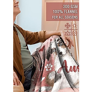 InnoBeta Australian Shepherd Gifts for Women, Best Aussie Blanket for Aussie Mom, Australian Shepherd Throw Blanket, 50 x 65 inch, Skin Friendly