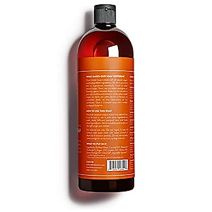 Cove Castile Soap Citrus - 1 Liter / 33.8 fl oz - Organic Argan, Jojoba, and Hemp Oils