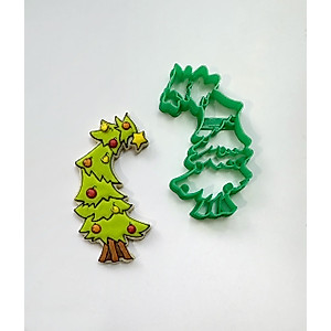 CHRISTMAS COOKIE CUTTERS Head/Face With Santa Hat Leaning Christmas Tree and Hand Holding Ornament Holiday Christmas Cookie Cutters (3 Pack)