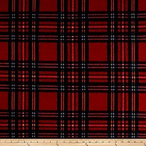 Camelot Fabrics Fleece Plaid Stewart Tartan Red Royal Fabric by The Yard