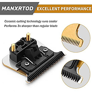 FX707Z Replacement Blades for All BaBylissPRO FX787 & FX726 Trimmers, DLC Replacement Blades Compatible with BaByliss Trimmer Blades, Gold