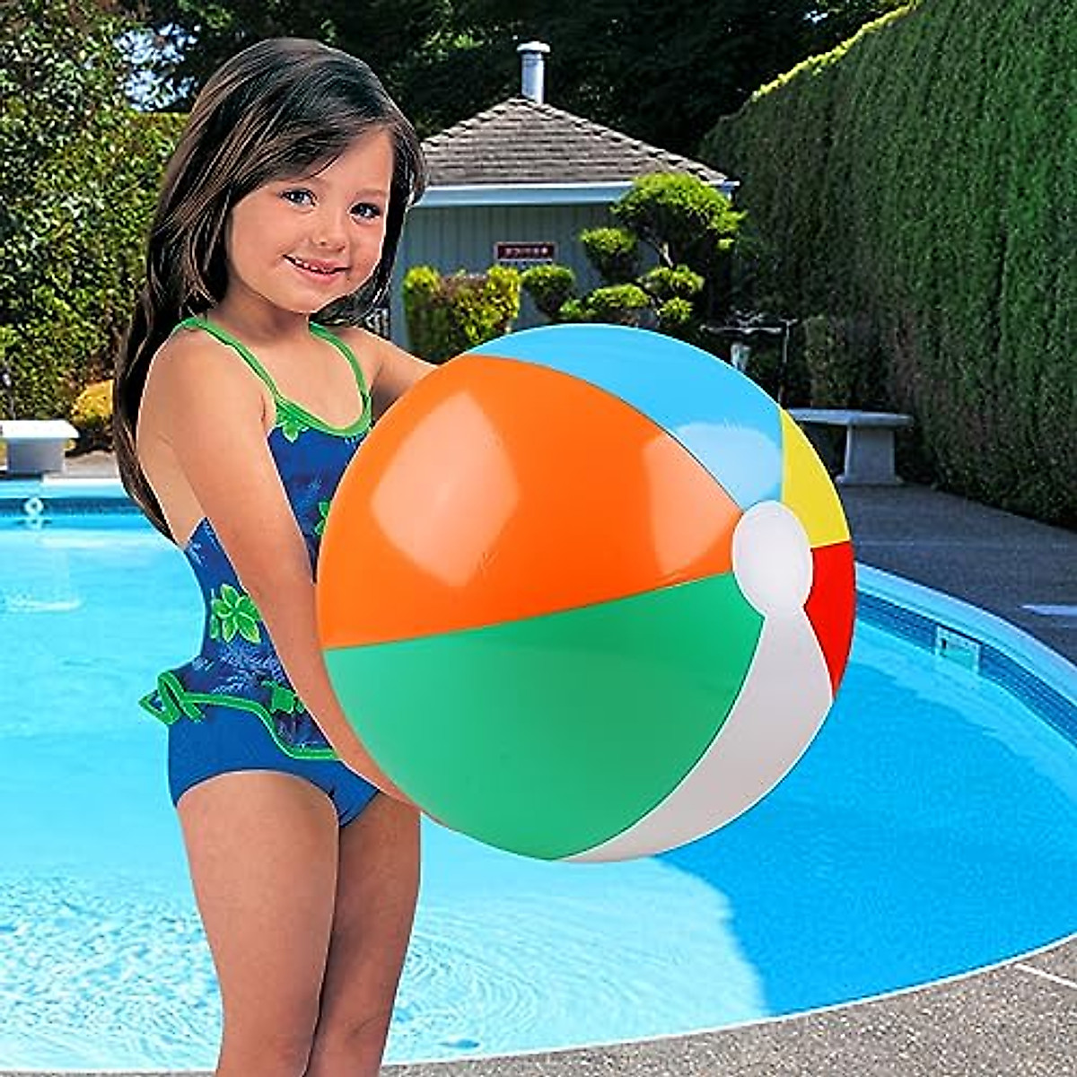 REGUICORP 2 Pack Beach Balls, 20 Inch Beach Balls for Kids, Rainbow Color Pool Toys Pool Balls for Swimming Pool, Beach Toys Inflatable Ball for Summer Parties and Water Games