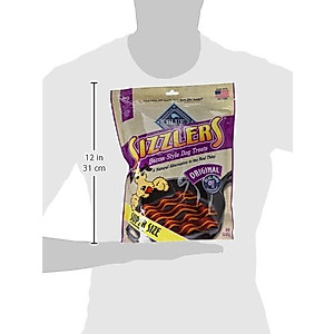 Blue Buffalo Sizzlers Natural Bacon-Style Soft-Moist Dog Treats, Original Pork 15-oz Bag