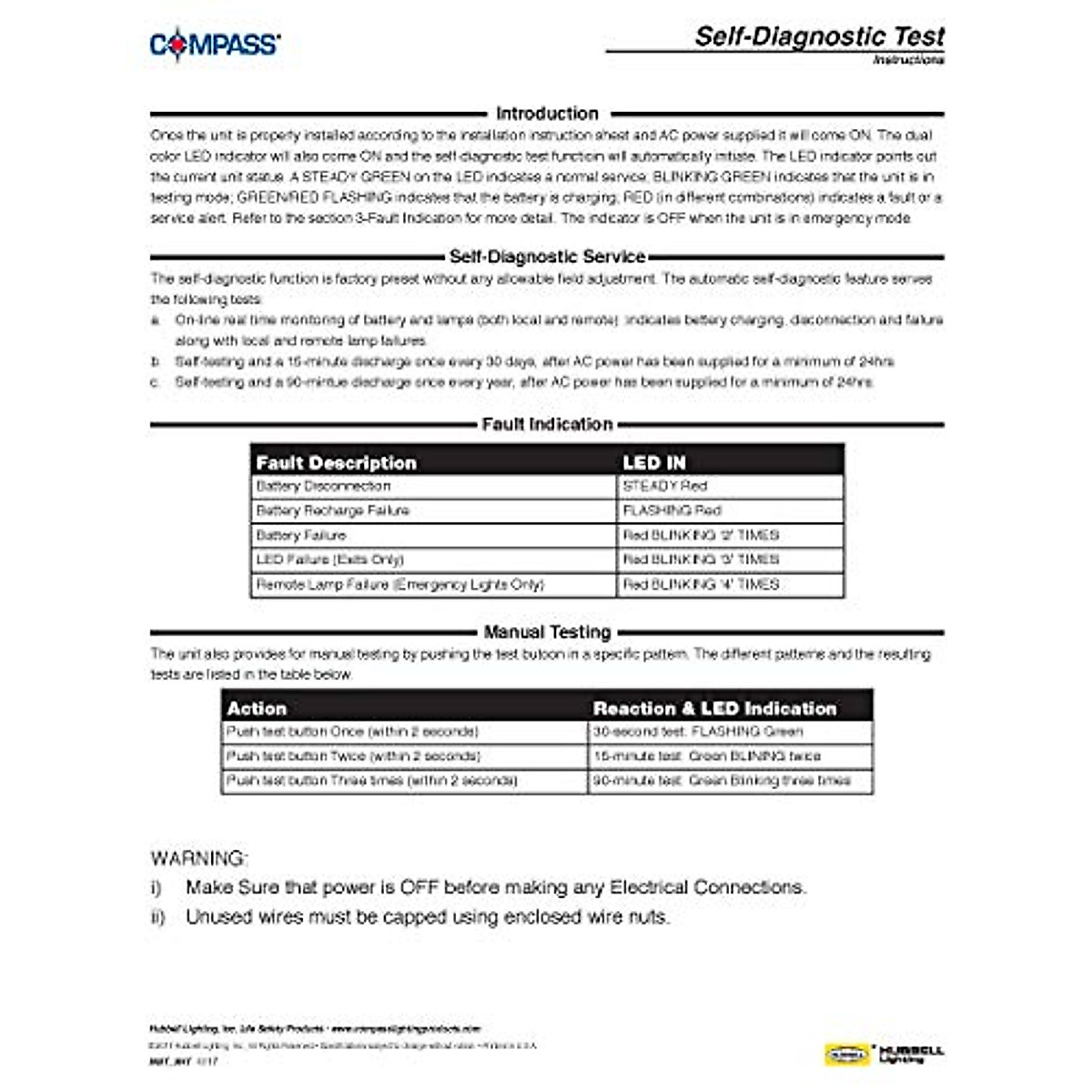 Compass CCG Hubbell Lighting LED 2 Head Emergency Light, White