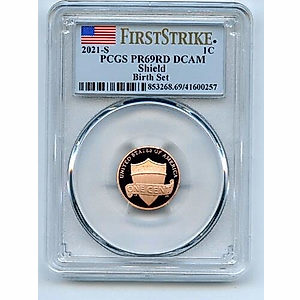 2021 S Lincoln Shield Cent Birth Set PCGS PR-69 PCGS Penny PCGS PR-69