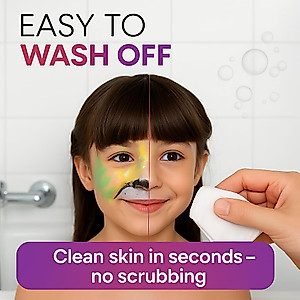 ADIS&GUYS Face Painting Kit For Kids - 20 Water Based, Quick Dry, Non-Toxic Sensitive Skin Paints, 3 Glitters, 2 temporary hair chalks combs, 3 Paint Brushes, 40 Stencils, 2 Tattoos Sheets , Face Painting Book 20 Face Paint kit 20 Face Paint kit