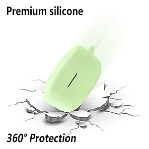 Geiomoo Silicone Case Compatible with Sony WF-1000XM4, Protective Cover with Carabiner (Luminous Green)