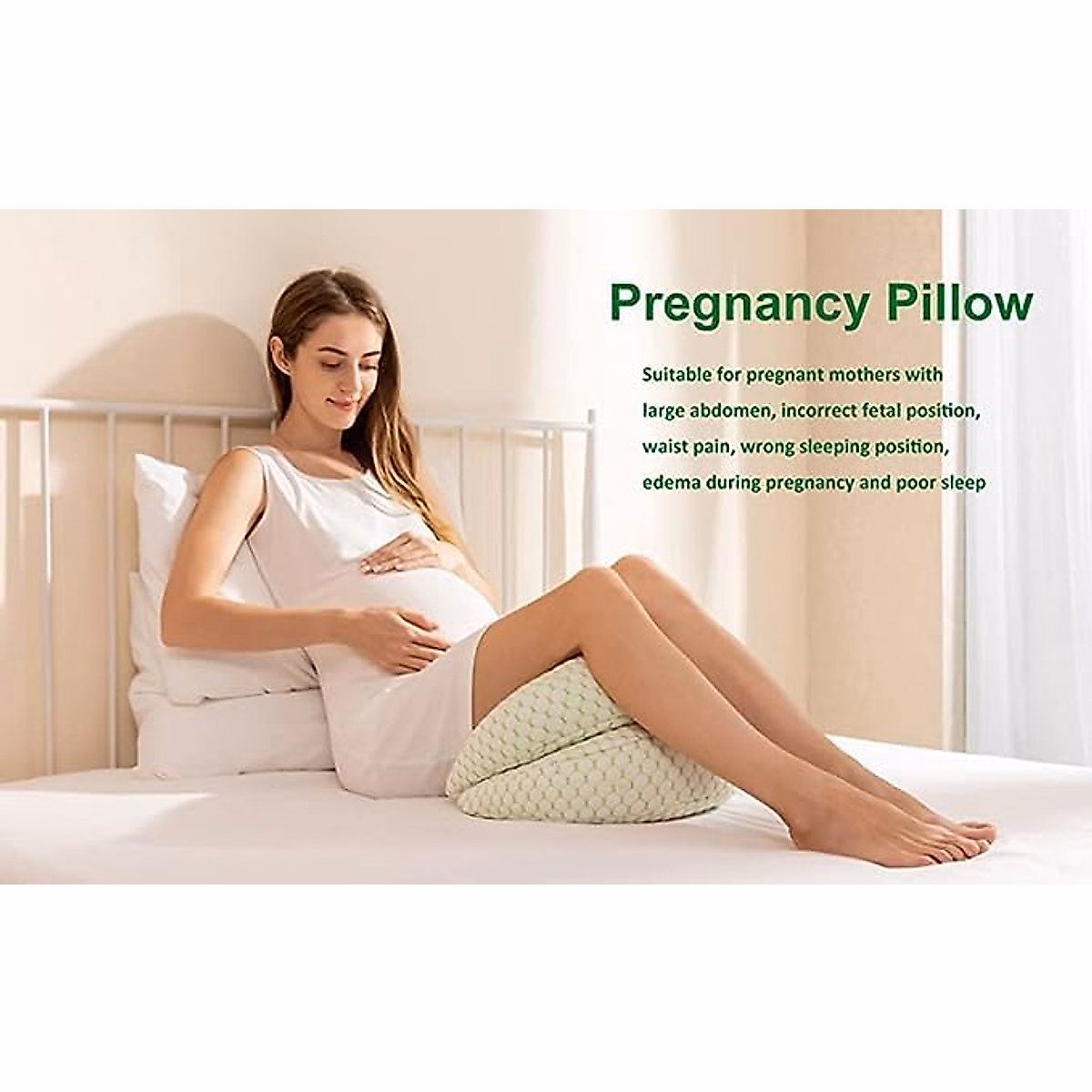 Fantastisch Pregnancy Pillow for Pregnant Women, Soft Pregnancy Body Pillow,Support for Back, HIPS, Legs, Maternity Pillow with Detachable and Adjustable Pillow Cover