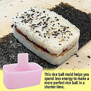 3 Pack Rice Ball Mold & White Rice Paddle Spam Musubi Maker Mold Sushi Making Kit Non Stick Musubi Press Onigiri Molds Spam Rice Mold Luncheon Meat Press Home Kitchen Lunch Bento DIY for Kids