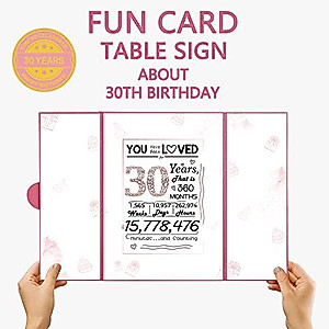 Vlipoeasn Happy 30th Birthday Guest Book Alternative Signature Congrats Certificate, Rose Gold 30th Birthday Decorations for Women, 30th Birthday Party Supplies, 30 Years Old Birthday Gifts for Her