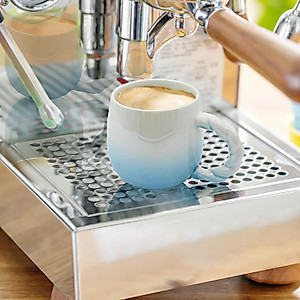 Plaxico & Bertunga Large Coffee Mug with Handle 16 Oz Coffee Cups Ceramic Heavy Latte Mugs Novelty Gradient Blue Porcelain Tea Cup for Kitchen Office and Home