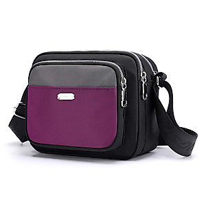 Collsants Small Crossbody Bag for Women Purses and Handbags Nylon Shoulder Bag Travel Purse Multi Zipper Pockets