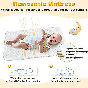 INFANS Baby Bassinet Bedside Crib, Newborn Sleeper w/Large Storage Basket, Adjustable Heights & Angle, Detachable &Washable Mattress, Breathable Mesh, Straps, Easy Moving Bed Side, Dark Grey