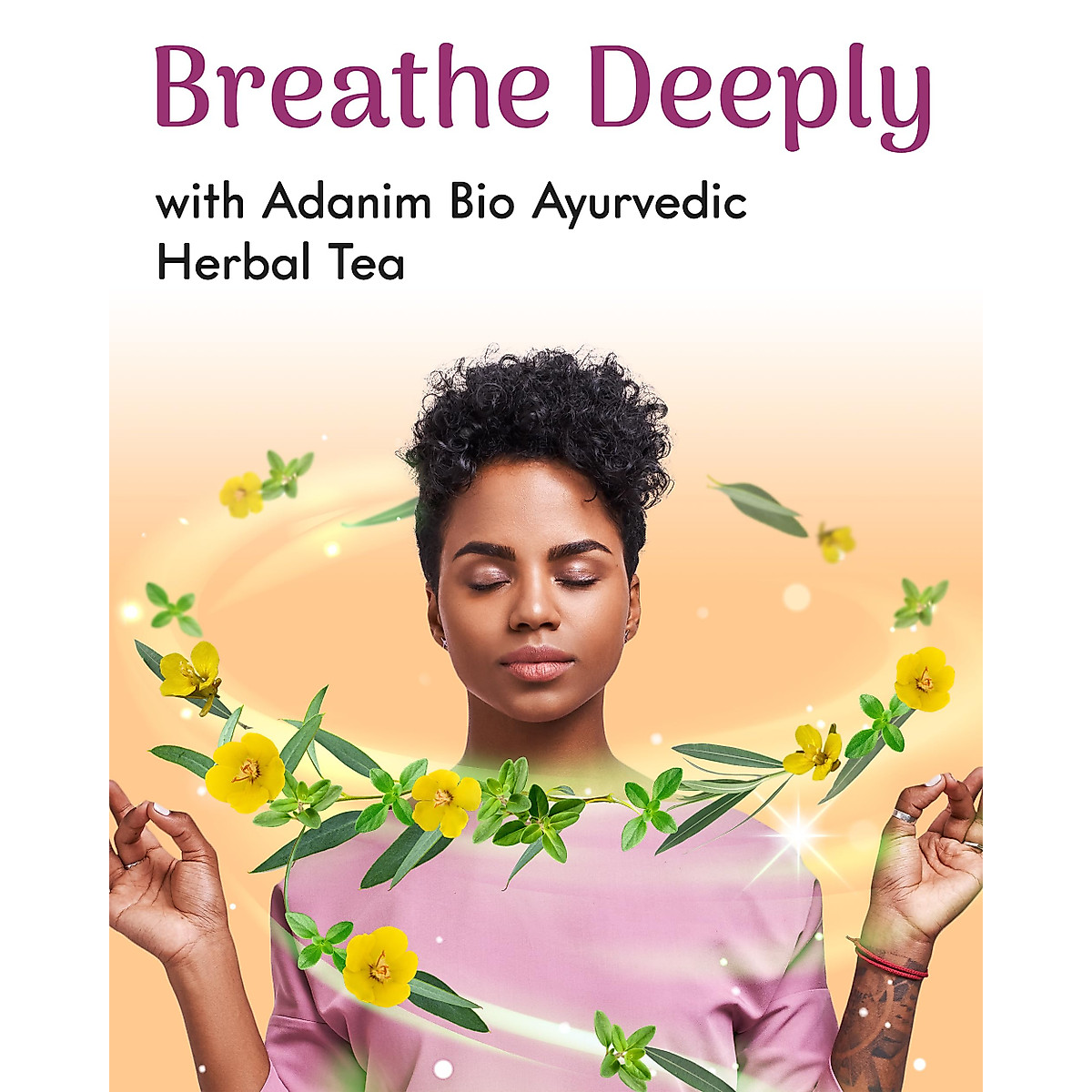 Adanim Bio Eucalyptus Thyme & Mullein Leaf Tea Bags - Organic Gourmet De-Congest Lung Health Respiratory Support Herbal Teas Blend (Pack of 4) Best Breathe Deep